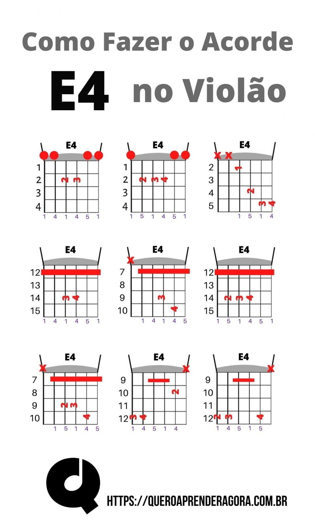 Como Fazer o Acorde E4 no Violão - Aprenda Violão no QAA